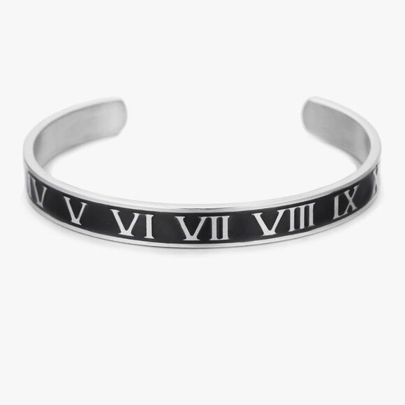 Accessories | Roman Numerals Stainless Steel Men Bangle | Poshmark